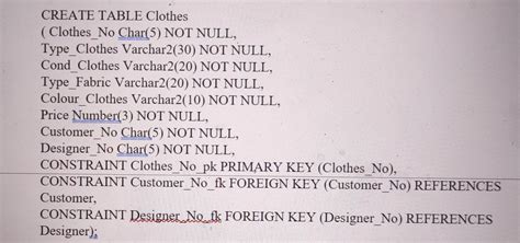 solved create table customer customer no char 5 not null