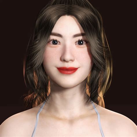 D Model Naked Japanese Girl Game Ready Vr Ar Low Poly Cgtrader