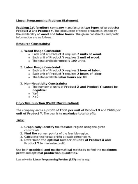 Linear Programming Problem Pdf Mathematical Optimization Linear