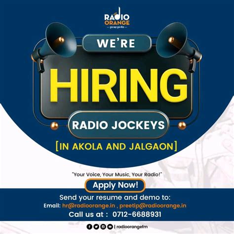 Manmohan Joshi On Linkedin We Are Hiring Radio Jockey In Akola And Jalgaon