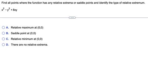 Solved Find All Points Where The Function Has Any Relative