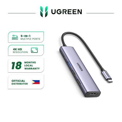 Ugreen Usb C 5 In 1 Hub Usb C To Hdmi Usb 3 0 2 X Usb 2 0 A Pd