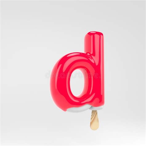 Minscula De La Letra D De Helado Alfabeto Rosado Del Polo 3d Rindió