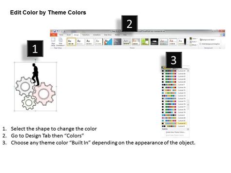 Business Ppt Diagram D Man On Turning Gears Powerpoint Template PowerPoint Presentation