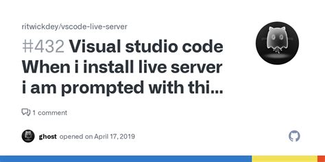 Visual Studio Code When I Install Live Server I Am Prompted With This Message Extension Host