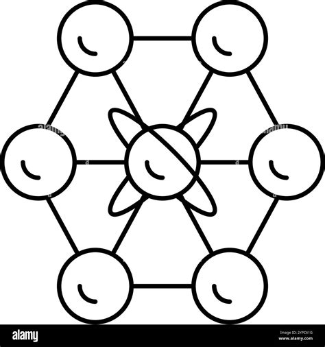 Communication Quantum Technology Line Icon Vector Illustration Stock