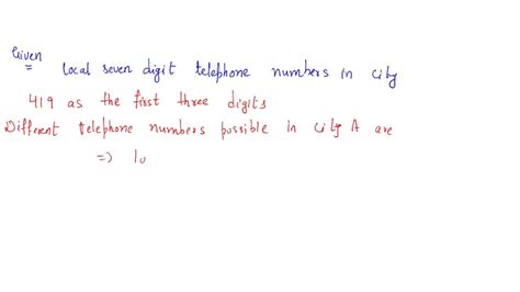 solved the local seven digit telephone numbers in city a have 831 as