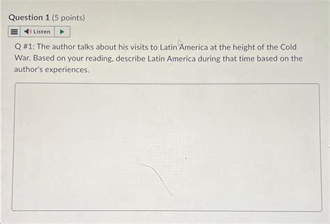 solved question 1 5 ﻿points listenq 1 the author john