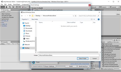 exporting your vitruvius unity project for windows store vitruvius