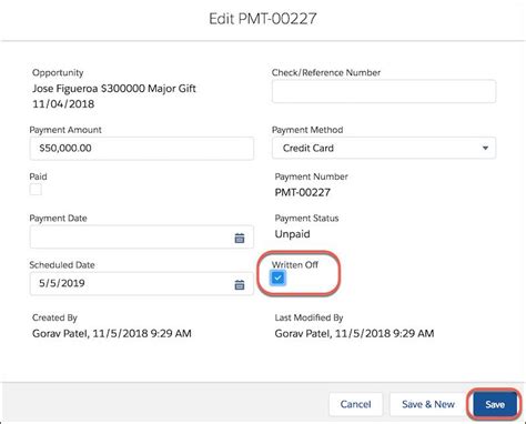 Create Or Edit Payments Unit Salesforce Trailhead