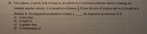 Solved Two Objects A And B Both Of Mass M Are Placed Chegg