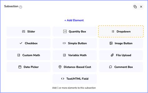 Dropdown Menu Stylish Cost Calculator