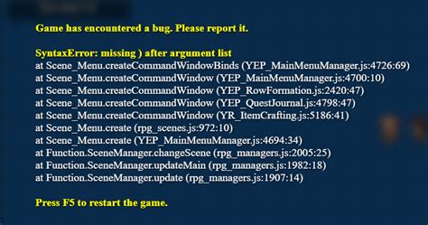 RMMV Yanfly Menu CGMV Encyclopedia RPG Maker Forums