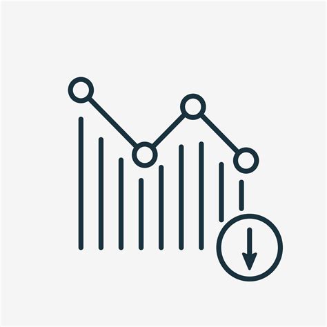 Reduction Graph Linear Icon Decrease Of Graphic Bar With Arrow Down Reduction Graph Linear Icon Decrease Of Graphic Bar With Arrow Down