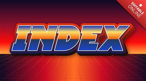 Index Text Effect Generator
