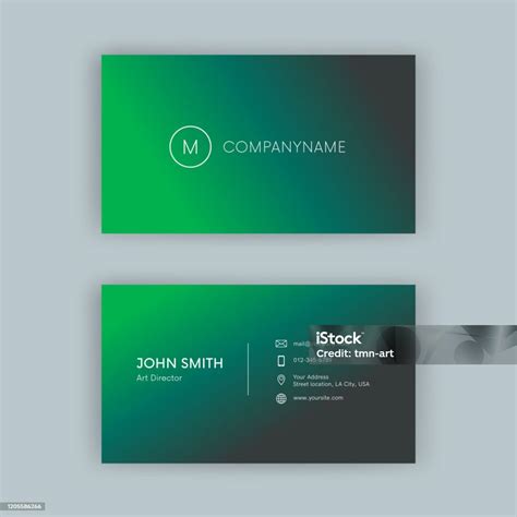 그라데이션 배경이있는 간단한 명함 디자인 현대 방문 카드 템플릿입니다 0명에 대한 스톡 벡터 아트 및 기타 이미지 0명 광고 기업 비즈니스 Istock