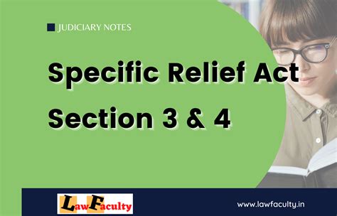 Section 3 And 4 Specific Relief Act 1963 Law Faculty