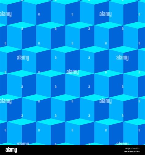 Abstract Background With Blue 3d Cubes Seamless Pattern Vector Illustration Stock Vector Image