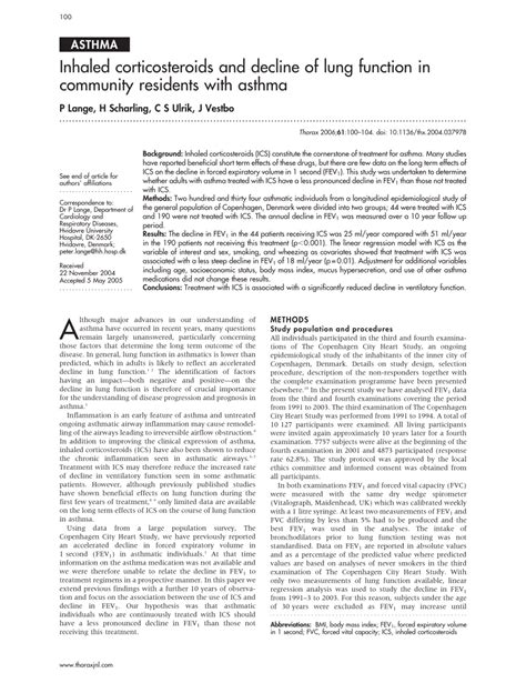 Pdf Inhaled Corticosteroids And Decline Of Lung Function In Community
