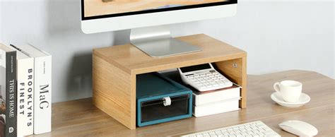 Teamix Higher Monitor Stand Riser Wood Monitor Riser With