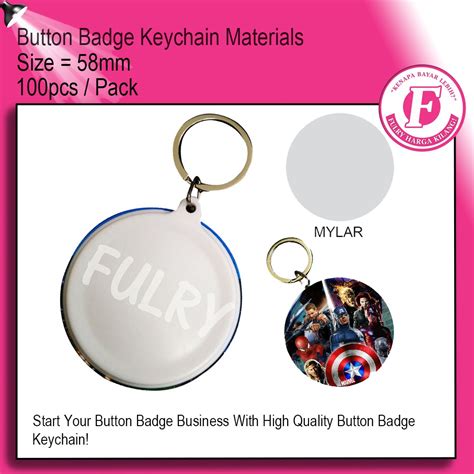 Button Badge Keychain Material Mm Shopee Malaysia