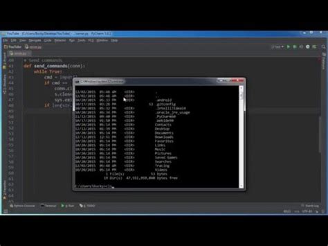 Python Reverse Shell Tutorial - 3 - Sending Commands to the Client - YouTube