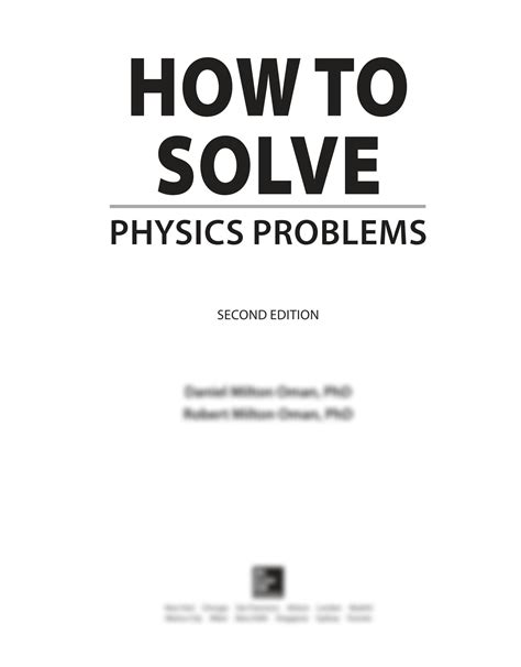 SOLUTION How To Solve Physics Problems Studypool