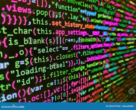 Data Encryption Security Code On A Computer Display Close Up