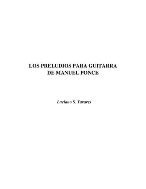 Pdf Los Preludios Para Guitarra De Manuel Ponce