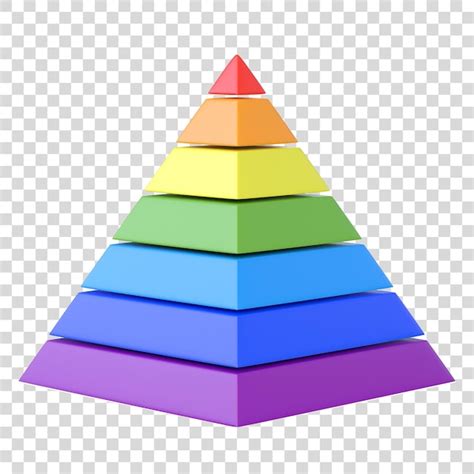 Premium PSD Color Layered Pyramid Isolated On A White Background
