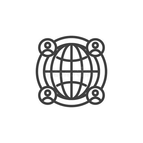 Global Network Connection Line Icon Stock Illustration Illustration