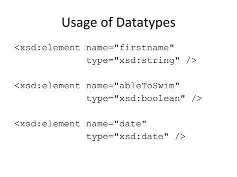 xml schema w3c ppt