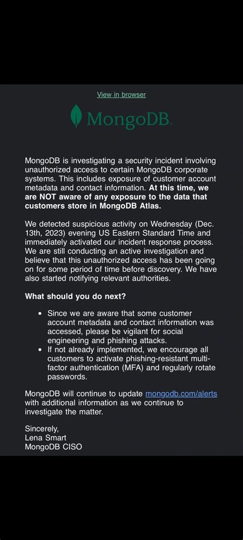 mark kithinji on linkedin mongodb data breach be vigilant for social