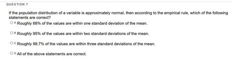 Solved If The Population Distribution Of A Variable Is Chegg