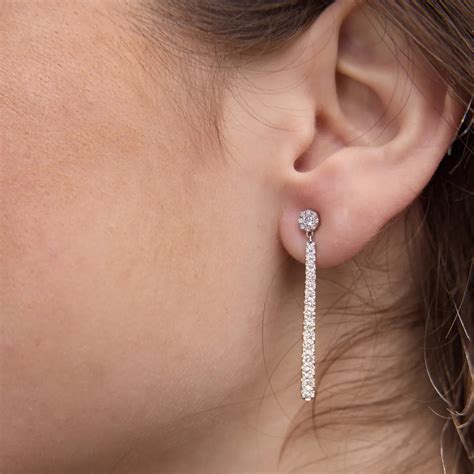1 Ctw Round Lab Grown Diamond Hinged Graduated Drop Earrings
