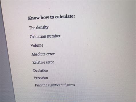 solved know how to calculate the density oxidation number