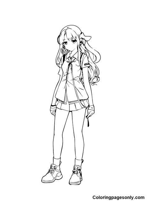 Anime Girl Coloring Pages Printable Pdf