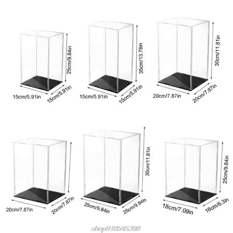 Clear Acrylic Display Case Black Base Dustproof Pr Grandado