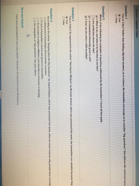 Solved Question 1 True Or False Rather Than Finding