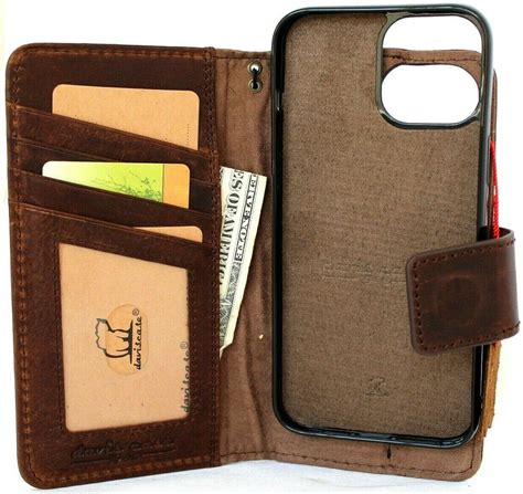 Genuine Soft Leather Case For Apple iPhone 13 Pro Max Book Wallet Vint ...