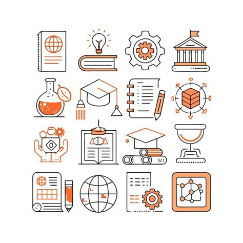 Education And Learning Icon Set Collection Vector Illustration Premium Ai Generated Vector