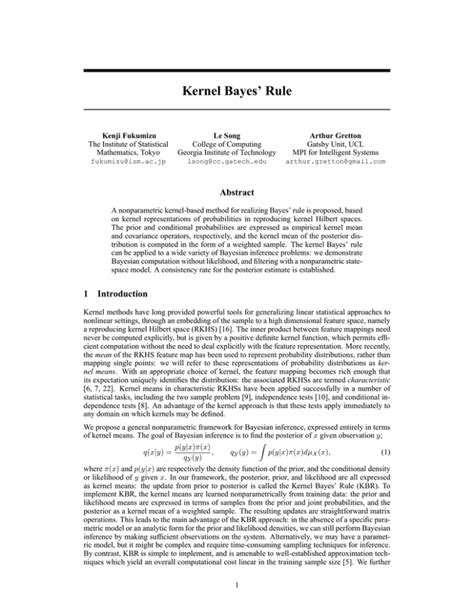 kernel bayes rule
