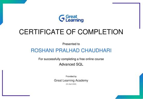roshani chaudhari on linkedin greatlearningacademy advance sql