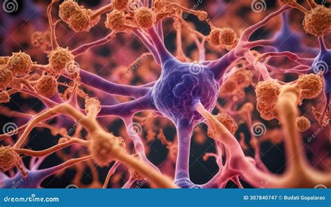 Neurons In A Network A Complex Symphony Of Synapses Stock Illustration Illustration Of