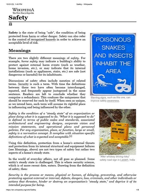 Safety Wikipedia Pdf Safety