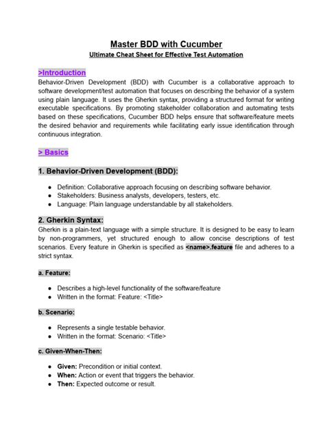 Bdd Cucumber Basics Pdf
