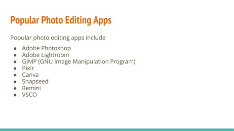 photo editing and photo editing apps pptx