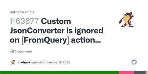 Custom Jsonconverter Is Ignored On Fromquery Action Parameter In Asp