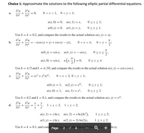 A Choice 1 Approximate The Solutions To The