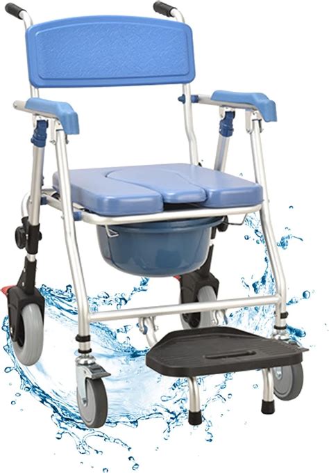 Rolling Shower And Commode Transport Chair With Wheels Mobility Kart